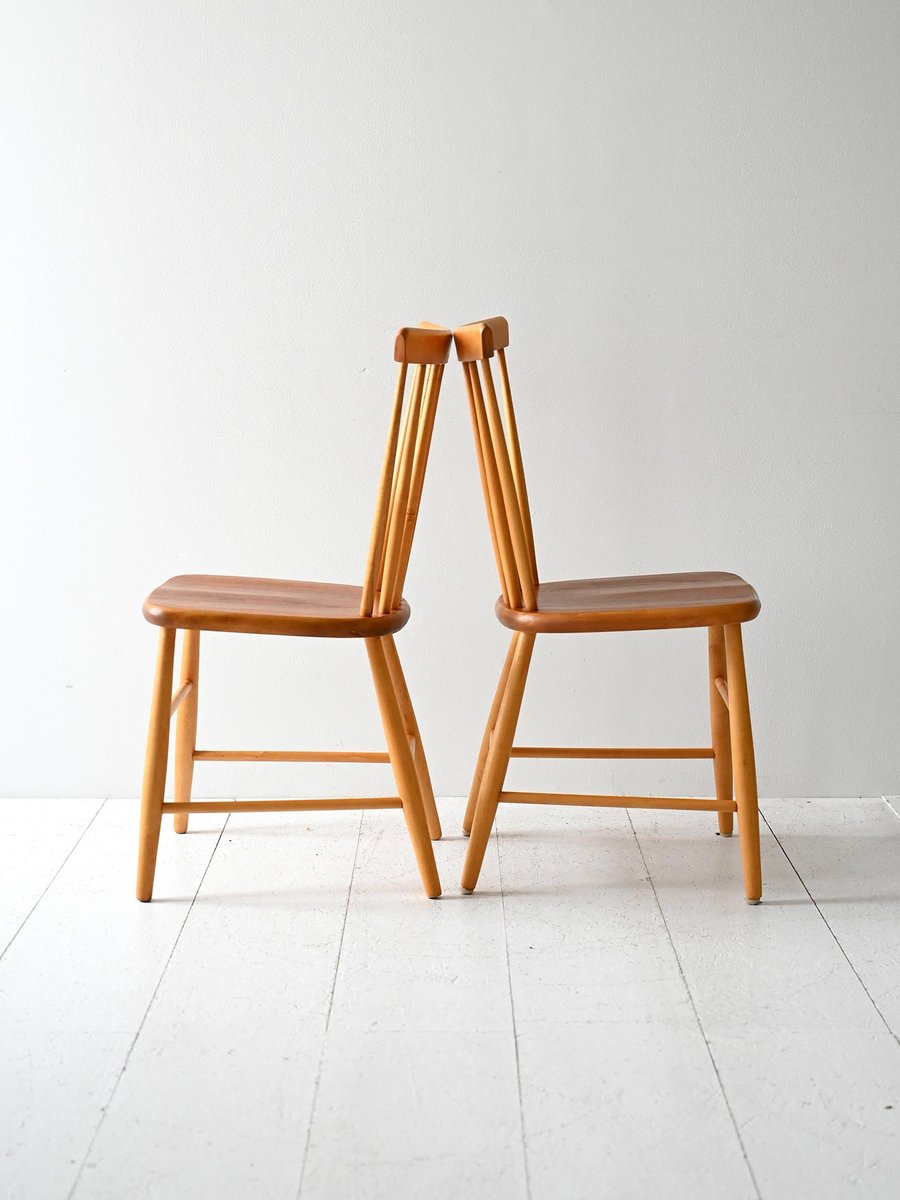 Set of Vintage Scandinavian Pinstolar Model Chairs, 1950s for sale at ...