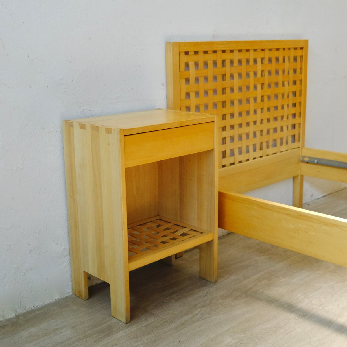 Vintage Single Bed with Nightstand Ottenby from Ikea, 1980s, Set of 2 ...
