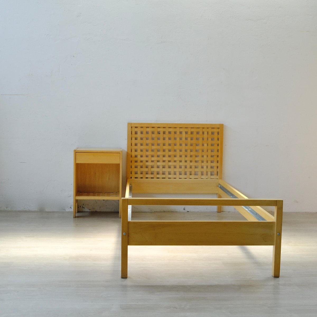 Vintage Single Bed with Nightstand Ottenby from Ikea, 1980s, Set of 2 ...