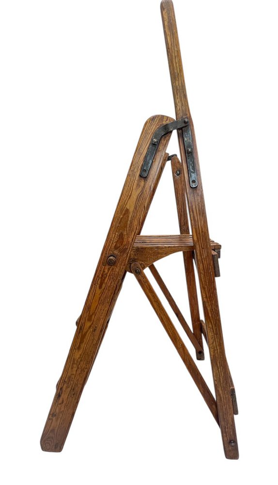 Folding Pine Painters Step Ladder, 1940s for sale at Pamono
