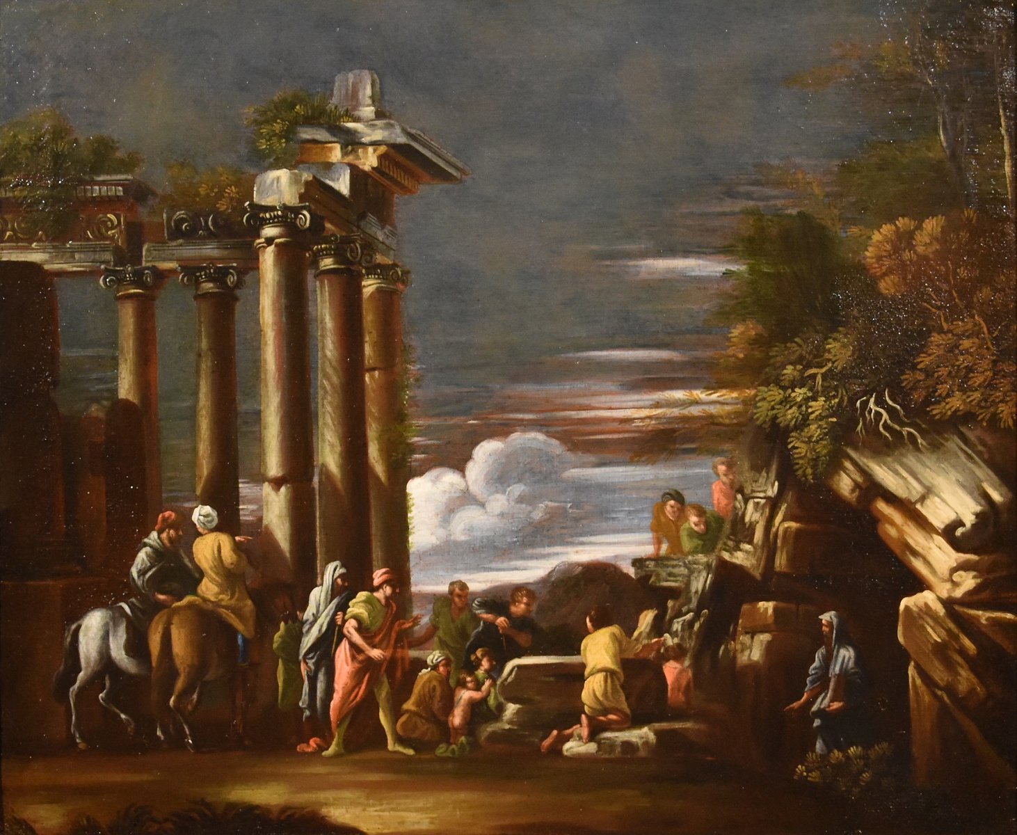 After Giovani Ghisolfi, View of Classical Ruins Pythagoras Landscape ...