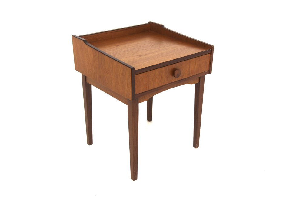 Scandinavian Teak Bedside Table, 1960 for sale at Pamono
