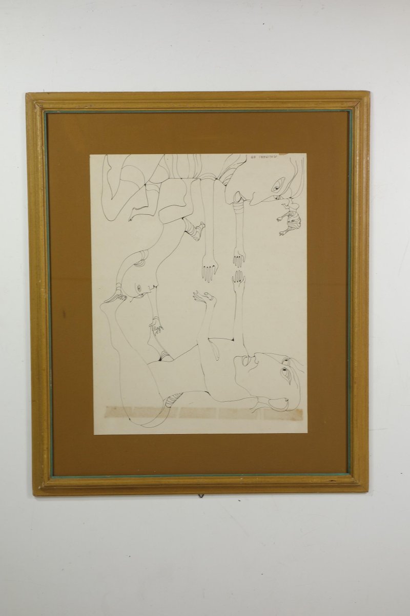 Mario Molinari, Figure, Drawing on Paper, 1969 for sale at Pamono
