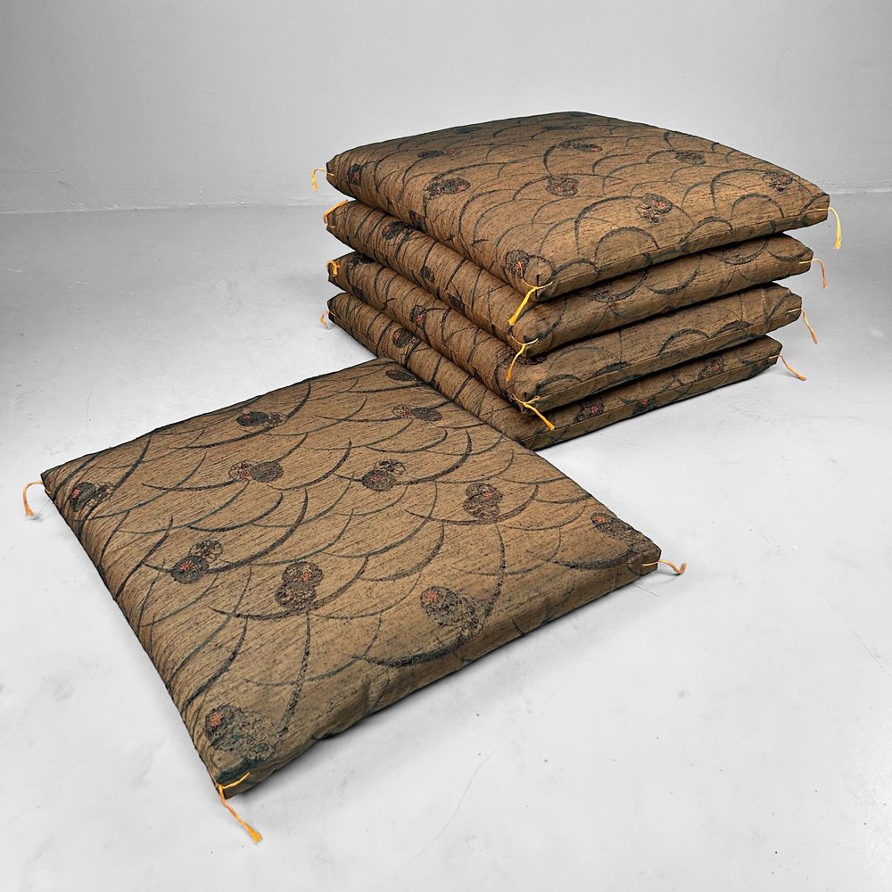 Vintage Japanese Zabuton Floor Cushions, 1980s, Set of 5 for sale at Pamono
