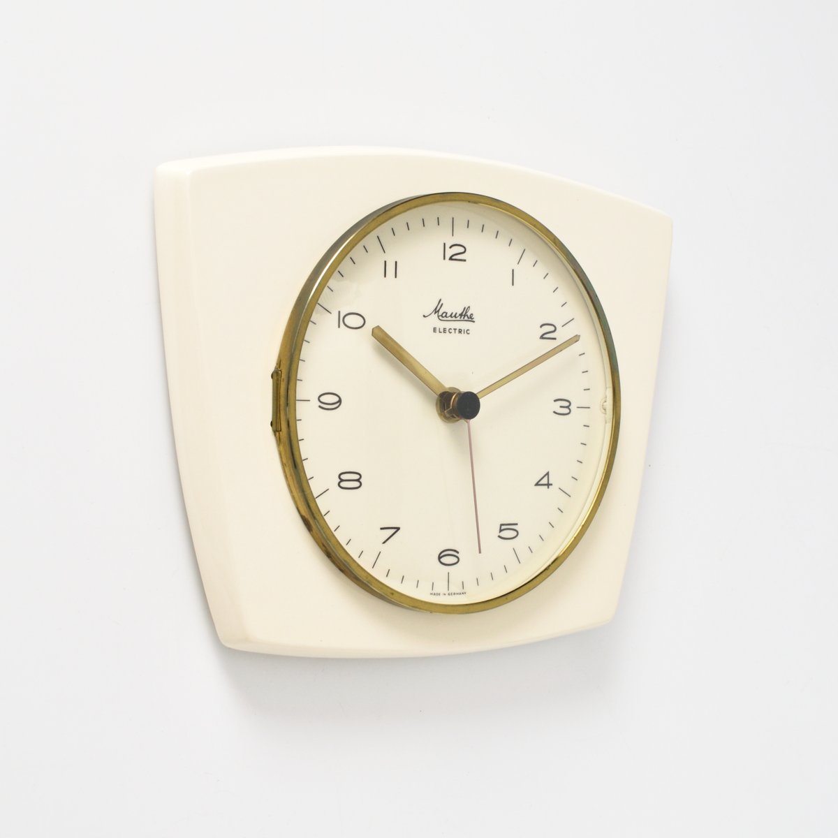 German Ceramic Wall Clock from Mauthe, 1950s for sale at Pamono