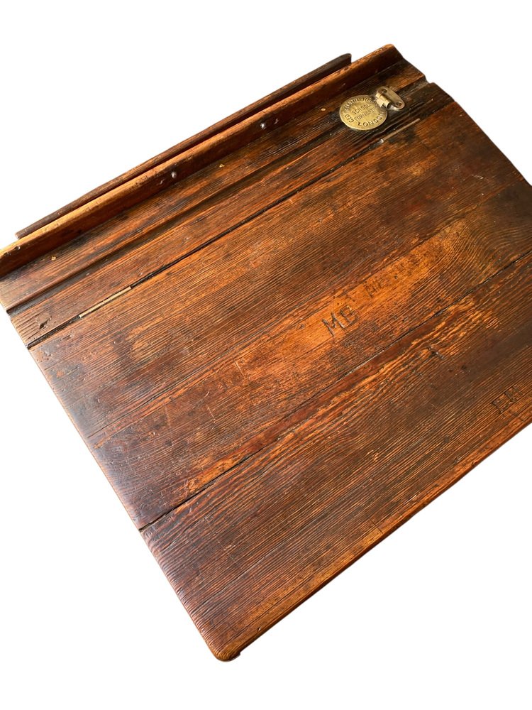 Vintage Oak School Desk and Chair by George M. Hammer & Co., London, UK ...