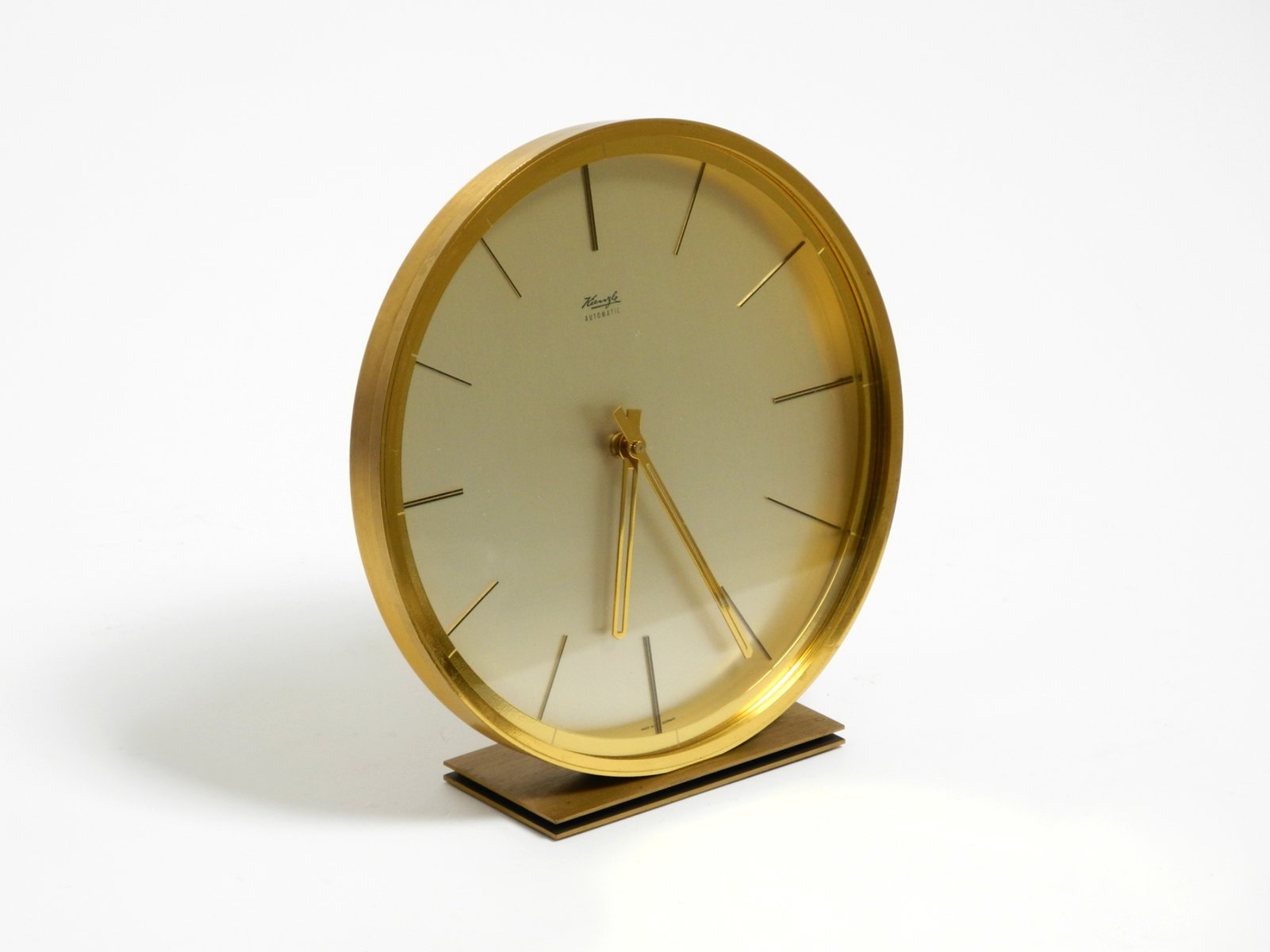 Vintage Brass Table Clock by Kienzle, 1960s for sale at Pamono