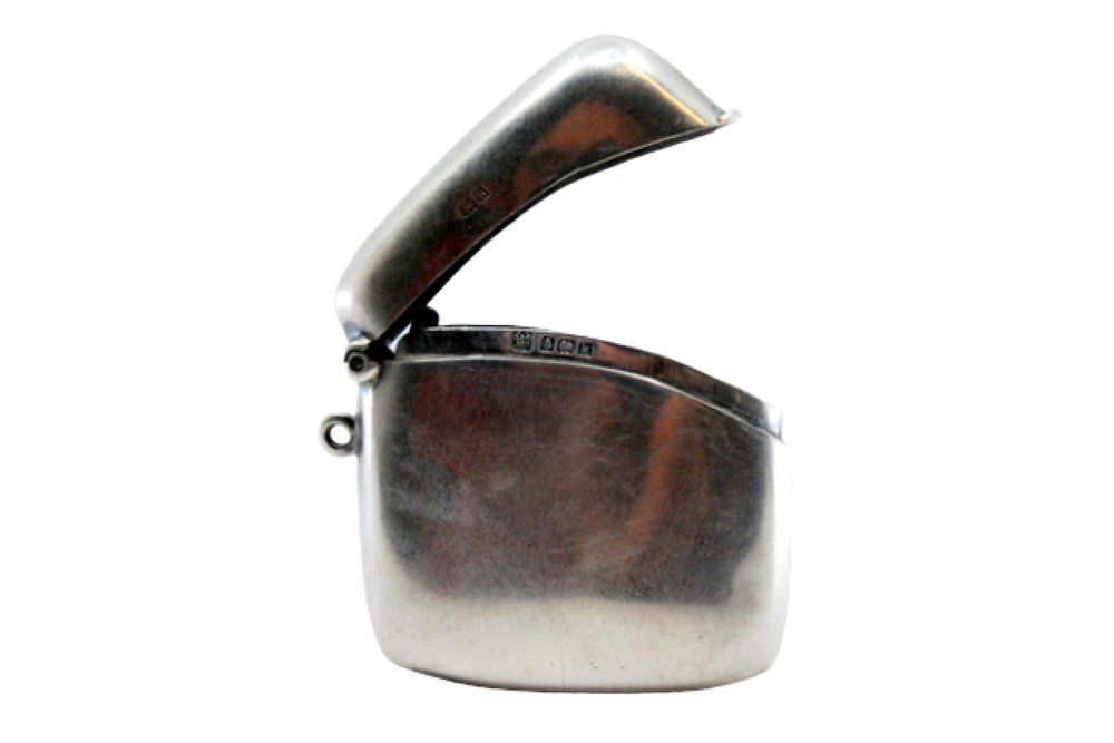 Plain Silver Matchbox with Hinged Lid for sale at Pamono