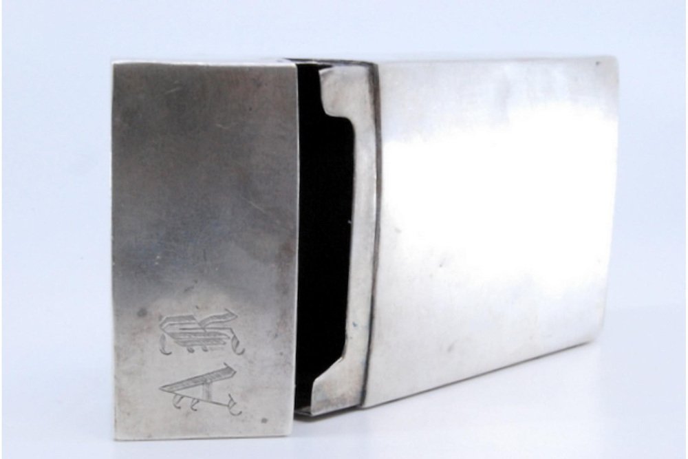 Silver Cigarette Case with Hinged Lid for sale at Pamono