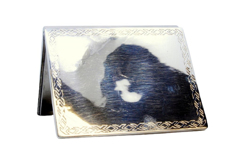 Silver Cardboard Box with Rectangular Borders for sale at Pamono