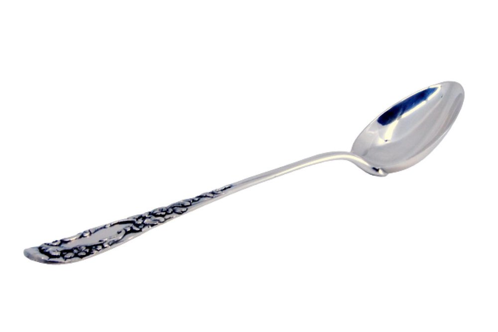 Silver Rice and Serving Spoon with Reliefs and Medallion on the Handle ...