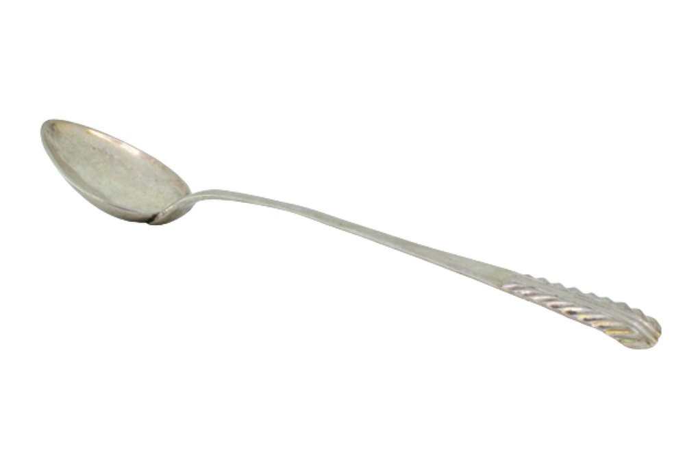 Silver Rice and Serving Spoon with Reliefs Handle for sale at Pamono