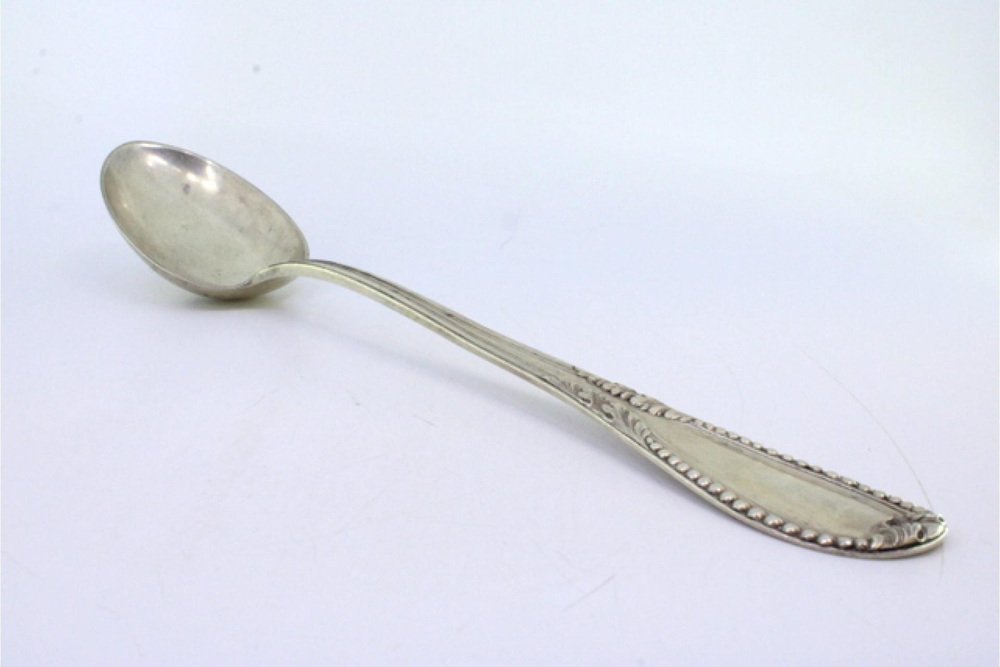 Silver Rice and Serving Spoon Grooves, Pearly Reliefs and Acanthus ...