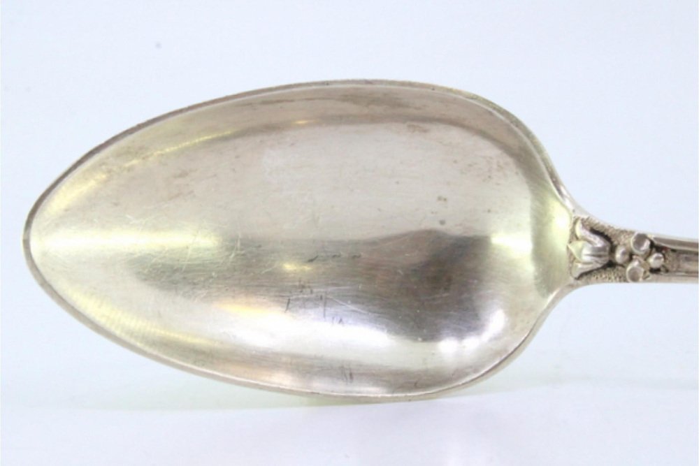 Silver Rice and Serving Spoon with Shell-Shaped Borders for sale at Pamono