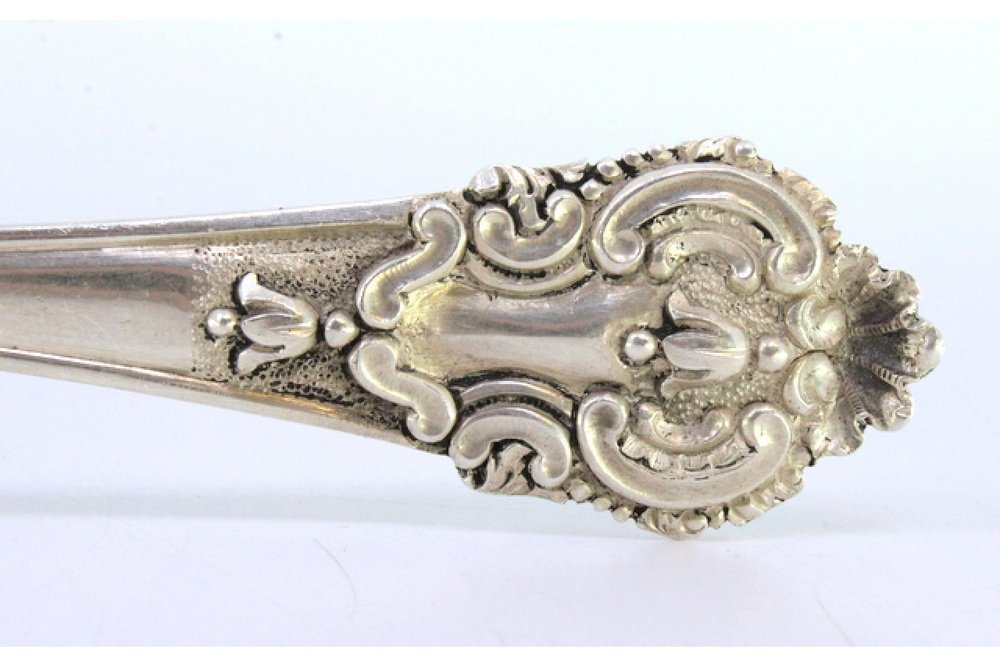 Silver Rice and Serving Spoon with Shell-Shaped Borders for sale at Pamono