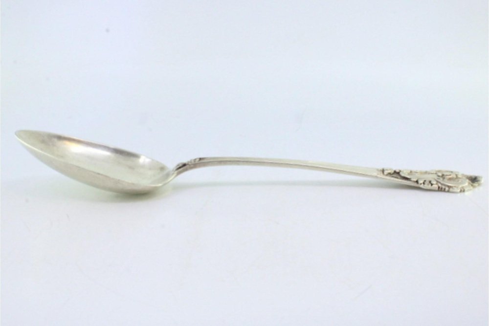 Silver Rice and Serving Spoon with Shell-Shaped Borders for sale at Pamono