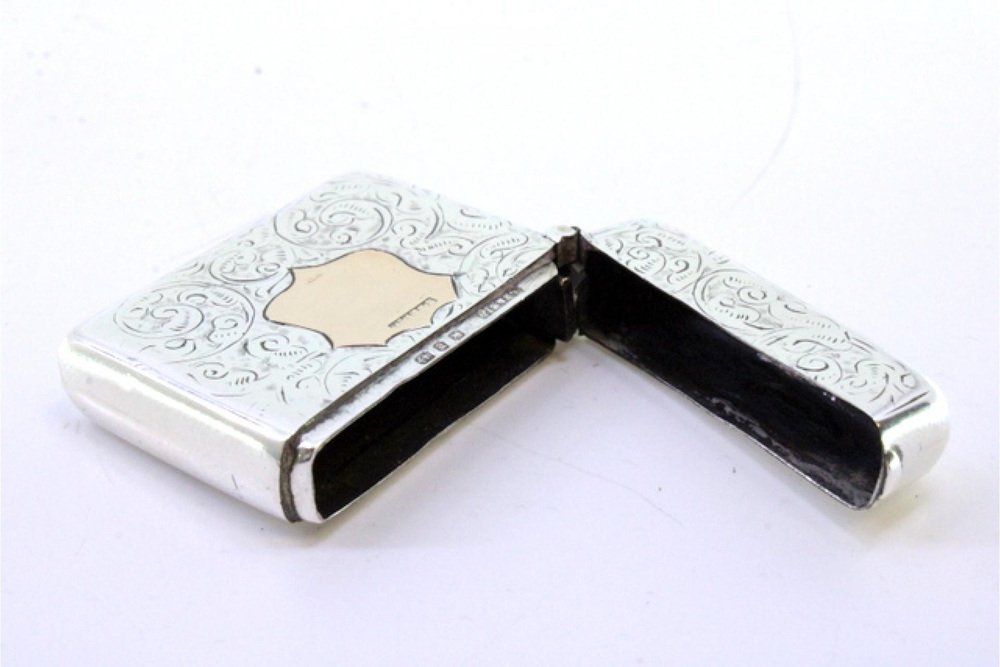 Silver Matchbox with Engravings for sale at Pamono