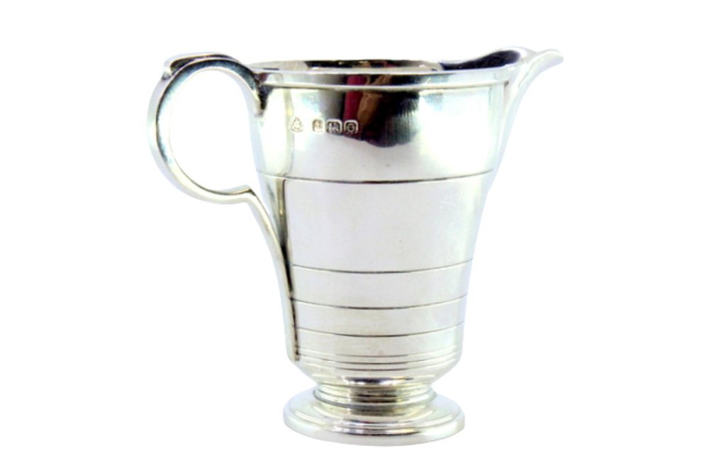 Silver Milk Jug with Edge Borders for sale at Pamono