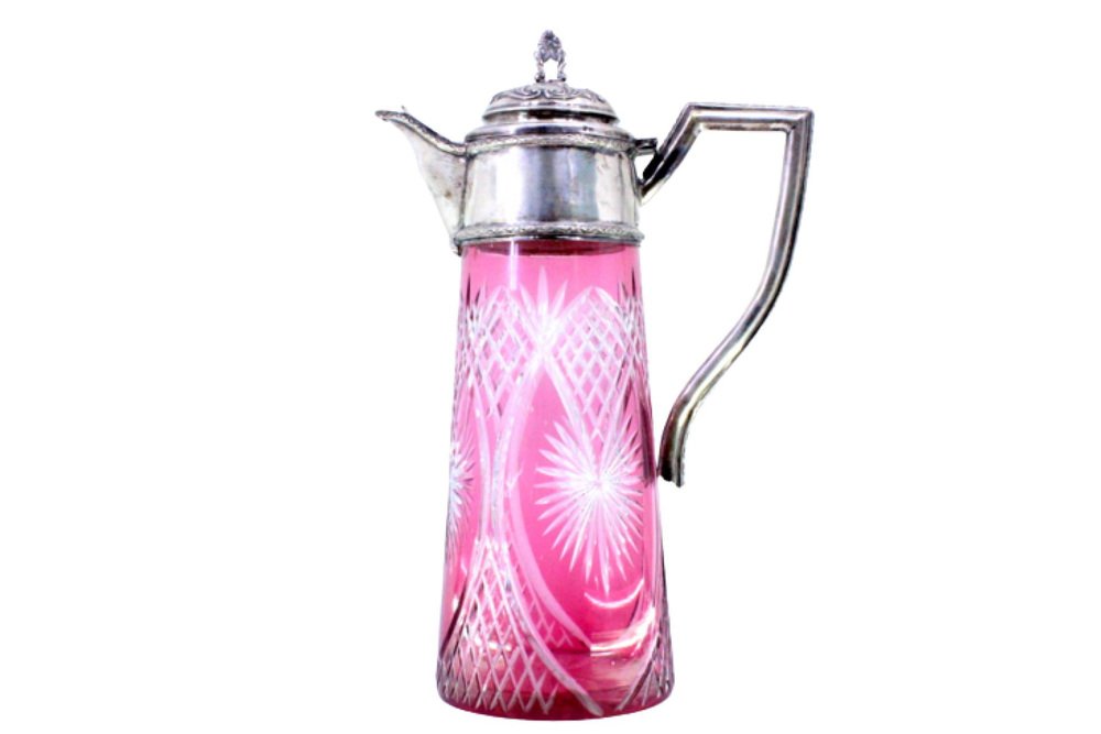 Wine Jug with Silver Structure for sale at Pamono