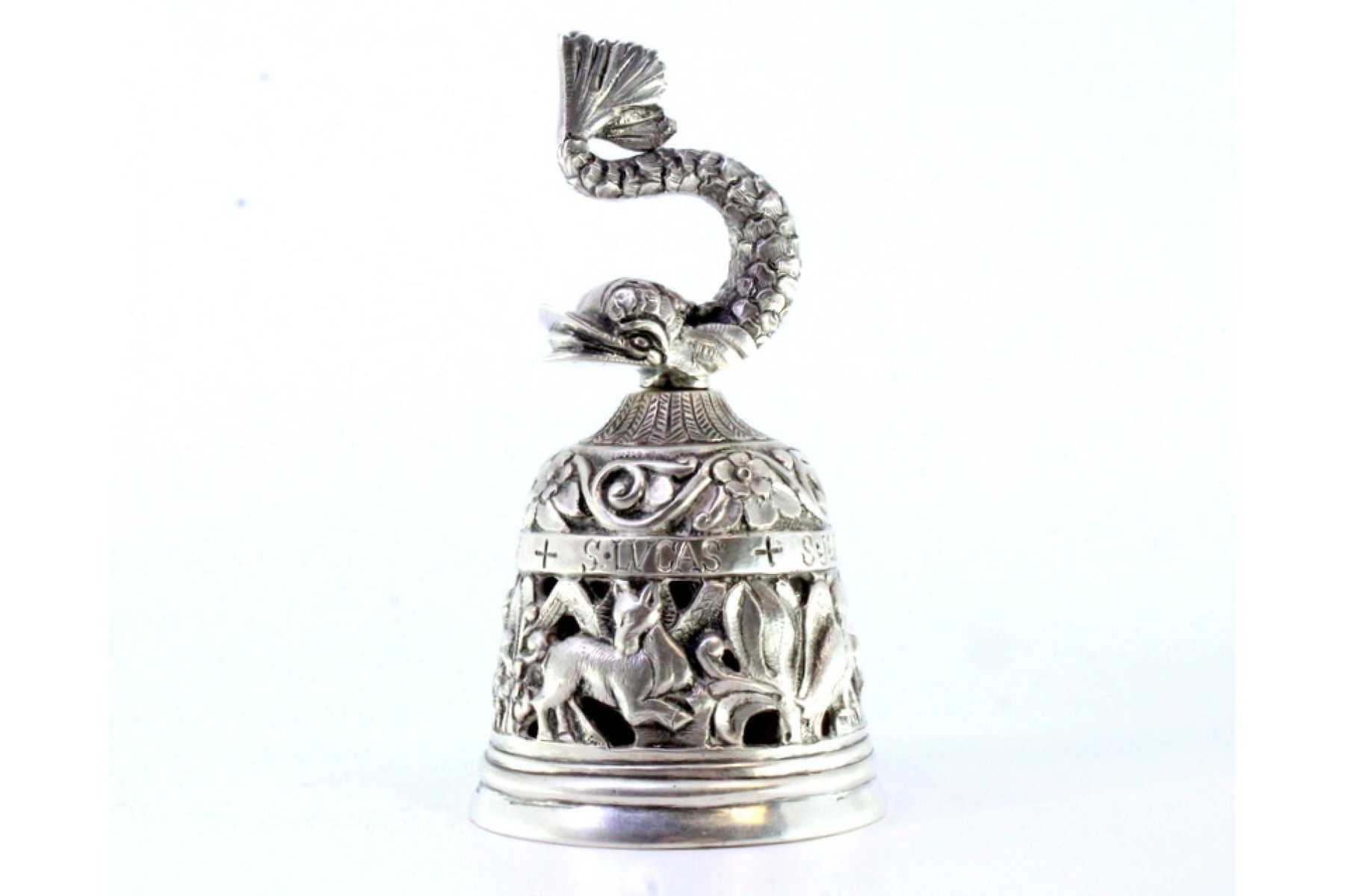 Silver Altar Bell with Cut-Out Reliefs for sale at Pamono