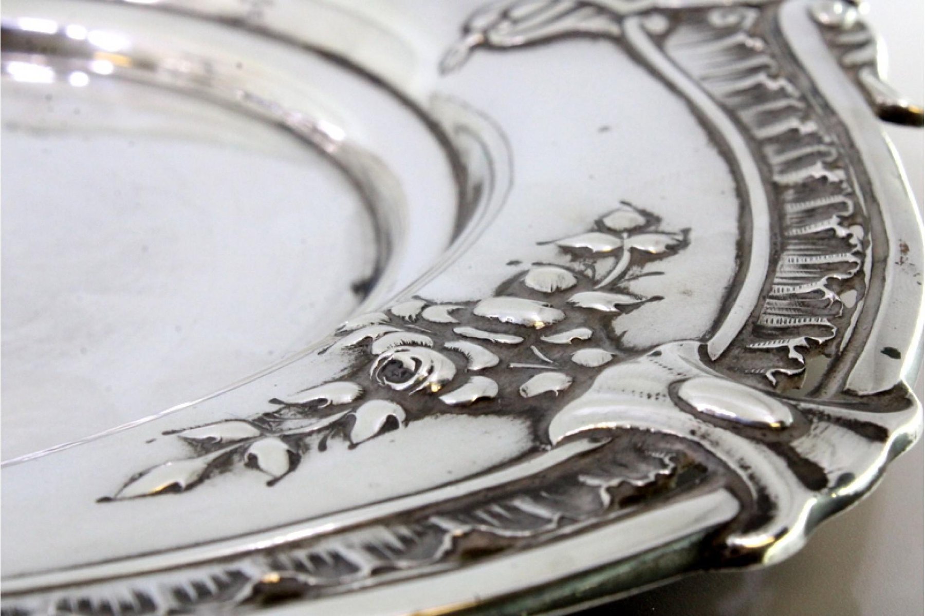 Embossed Silver Cheese Dish with Cutouts and Acid-Etched Glass Bell ...