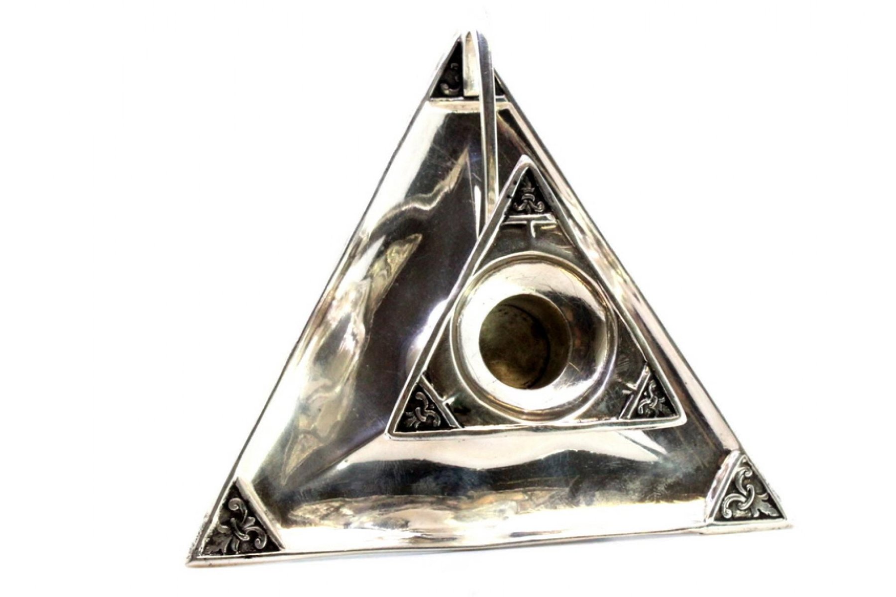 Triangular Shaped Silver Paddle with Fleur-De-Lis Reliefs for sale at ...