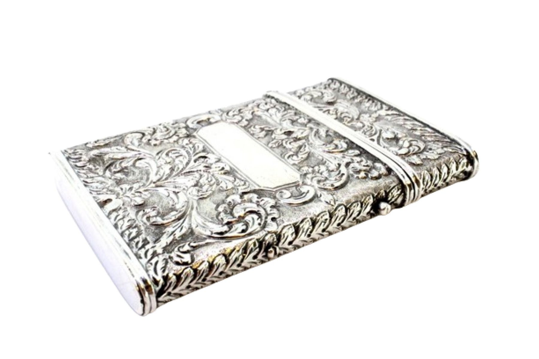 Silver Cardboard Box with Revealed Floral Motifs for sale at Pamono