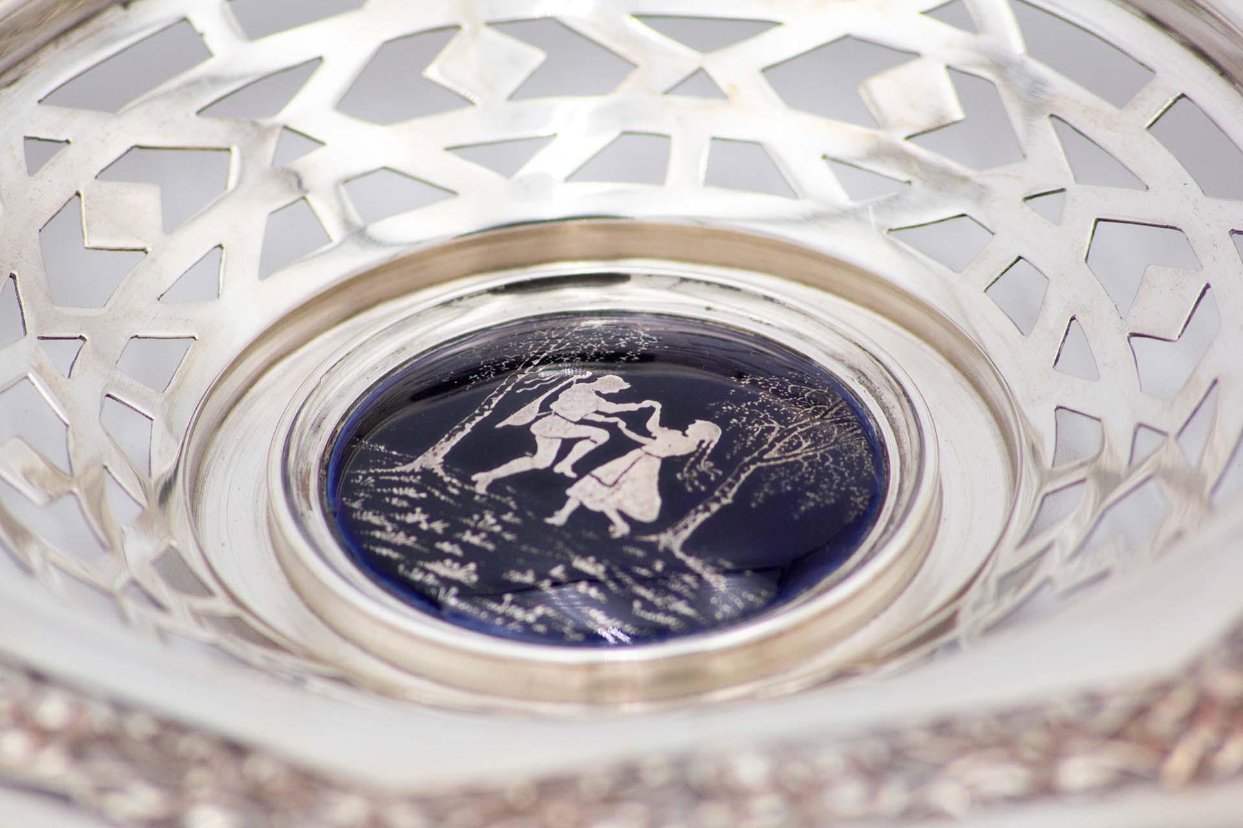 Silver Fruit Bowl with Octagonal Cutouts for sale at Pamono