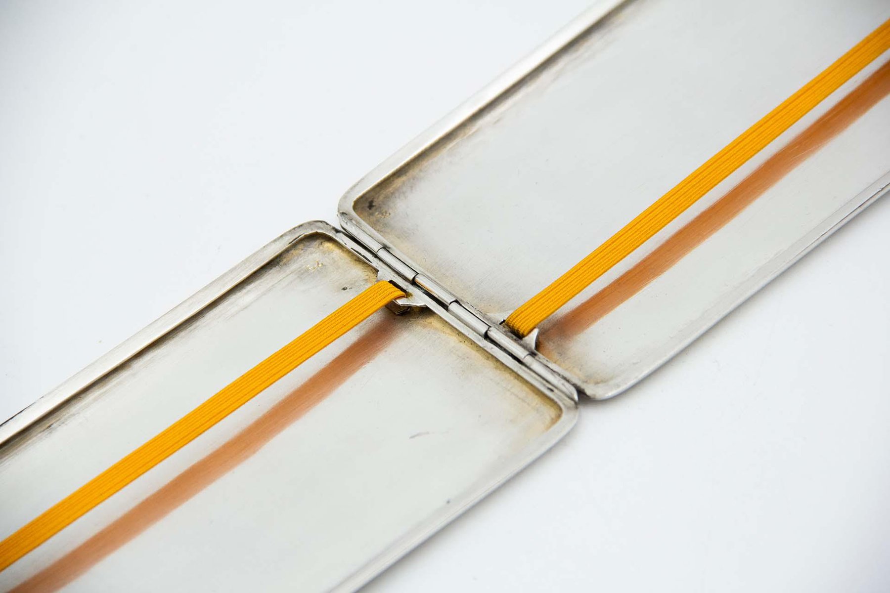 Rectangular Silver Cigarette Case with Hinged Lid for sale at Pamono