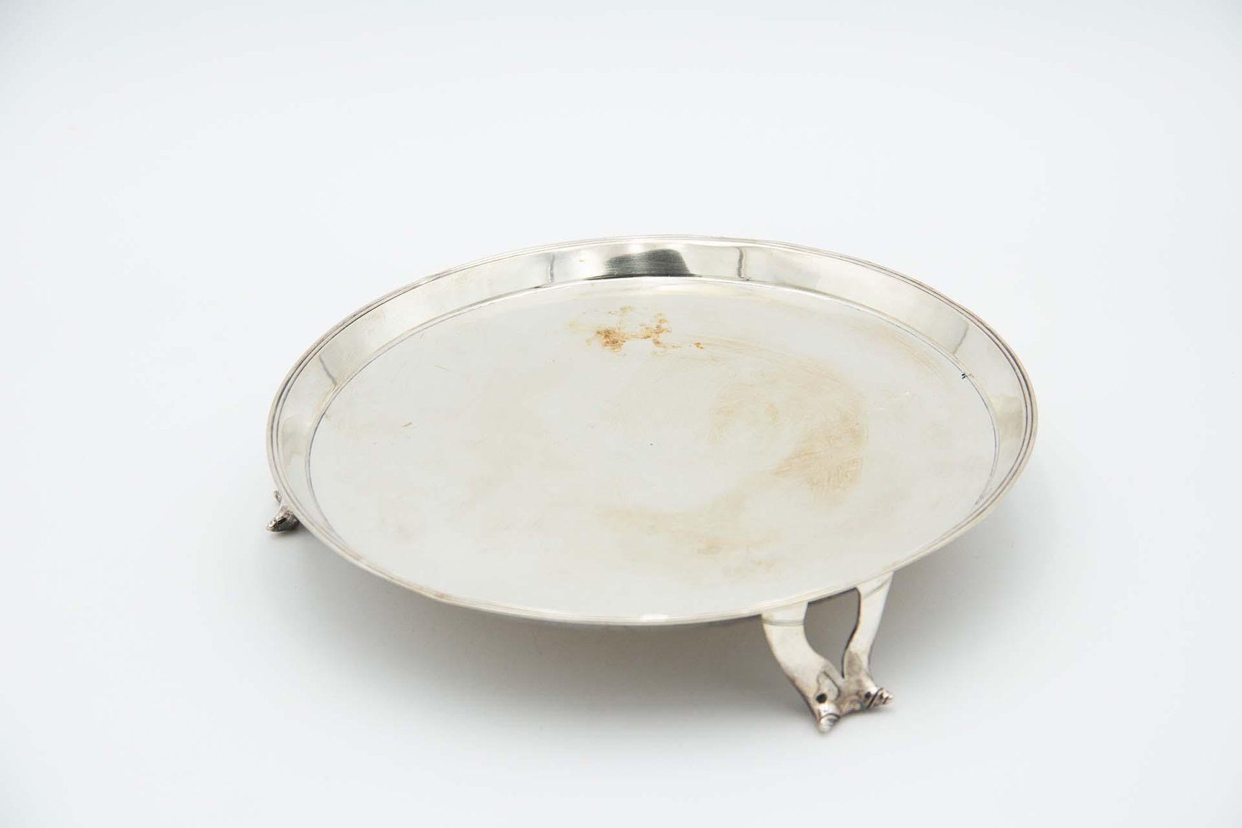 Circular Ticket Box in Plain Silver for sale at Pamono
