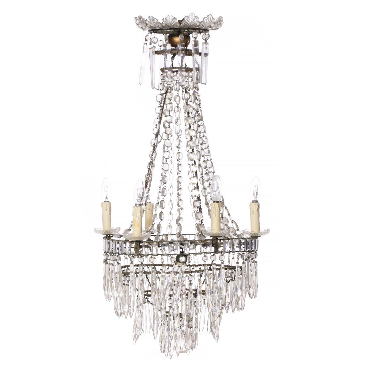 D. Maria Style Chandelier with Metal Structure for sale at Pamono