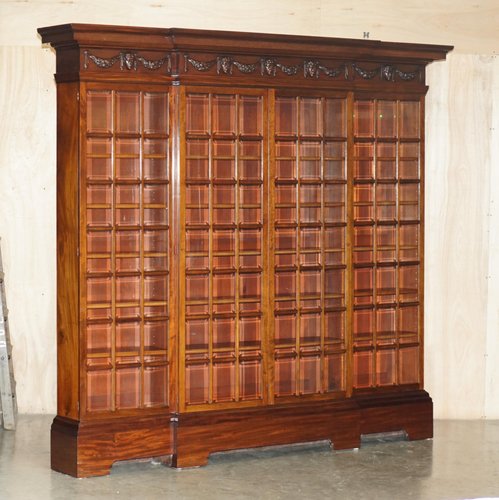 Tall Antique Victorian Glazed Hardwood Library Bookcase, 1860s for sale ...
