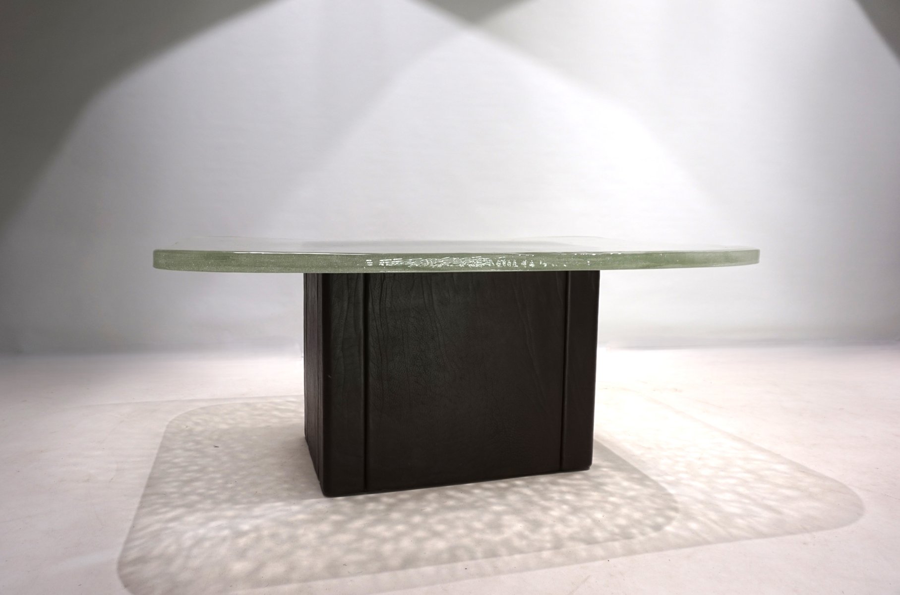 Coffee Table with Thick Ice Glass Top, 1970 for sale at Pamono