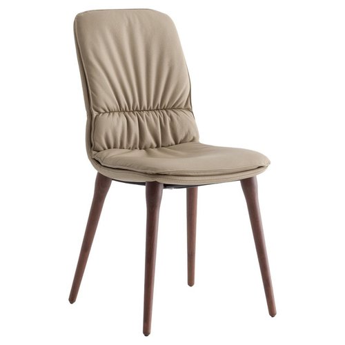 Coco Tortora Leather and Walnut Chair by Morica Design for sale at Pamono