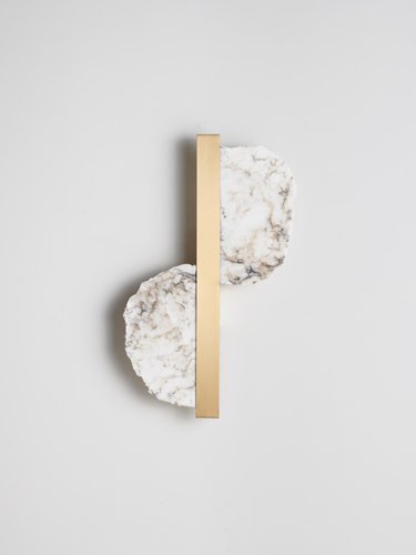 Brass and Alabaster Eclipse Wall Sconce by Matlight Milano for sale at Pamono
