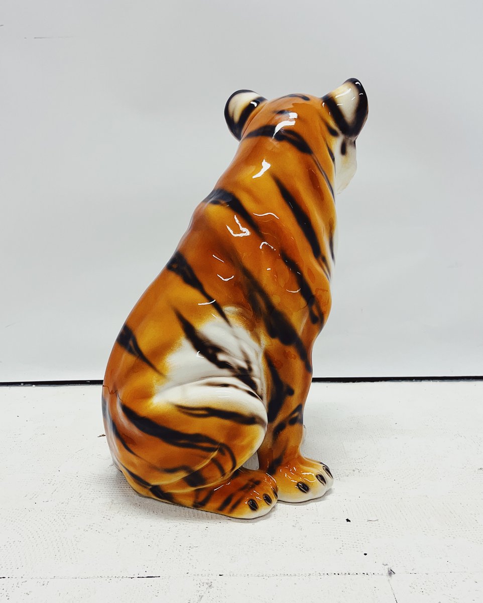 Tiger Statue in Ceramic from Ceramiche Boxer for sale at Pamono