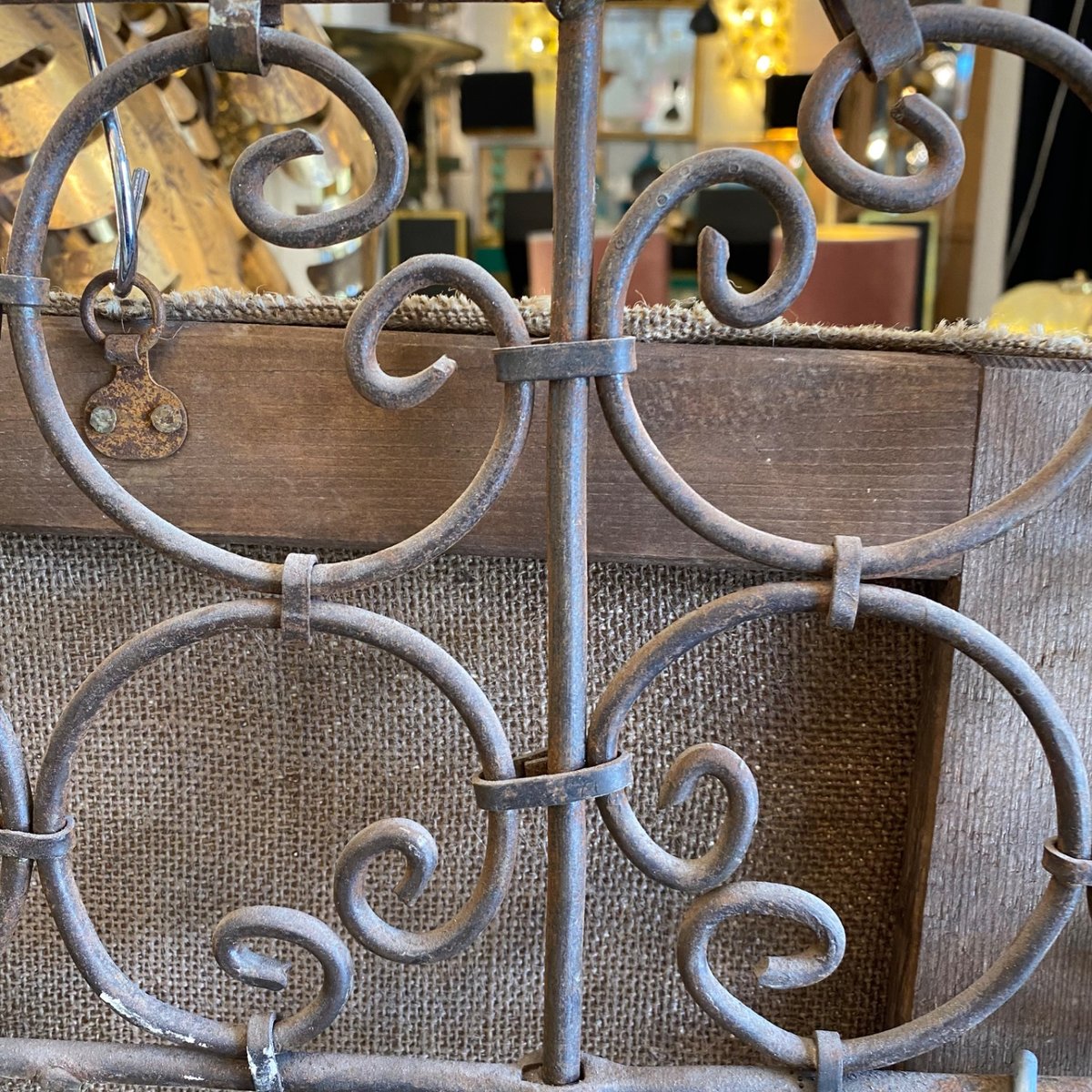 3-Leaf Wrought Iron Screen, 1890s for sale at Pamono