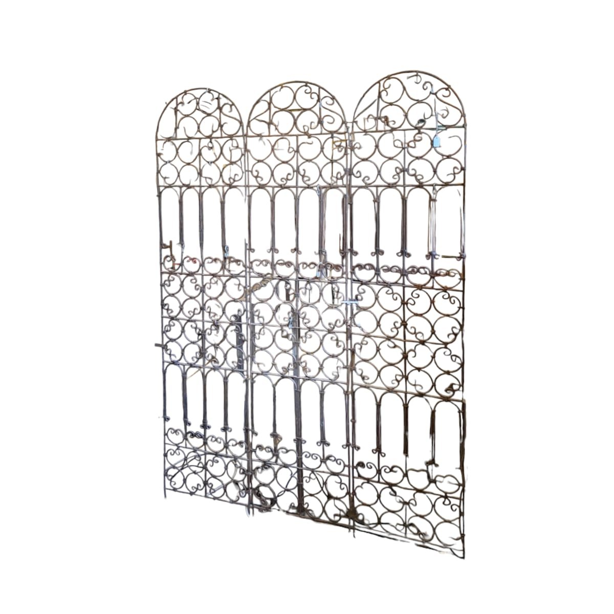 3-Leaf Wrought Iron Screen, 1890s for sale at Pamono