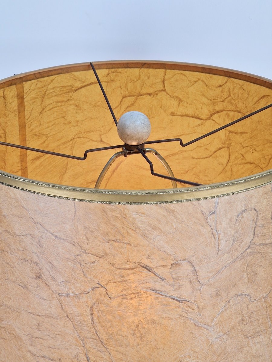Vintage Organic Ribbed Texture Plaster Table Lamp, 1970s for sale at Pamono