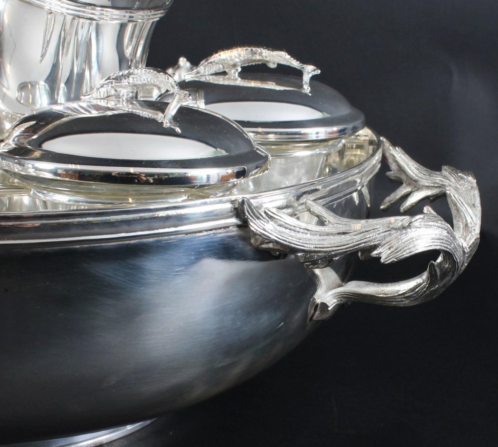 Vintage Silver Plated Caviar and Champagne Cooler, 1980s, Set of 9 for ...