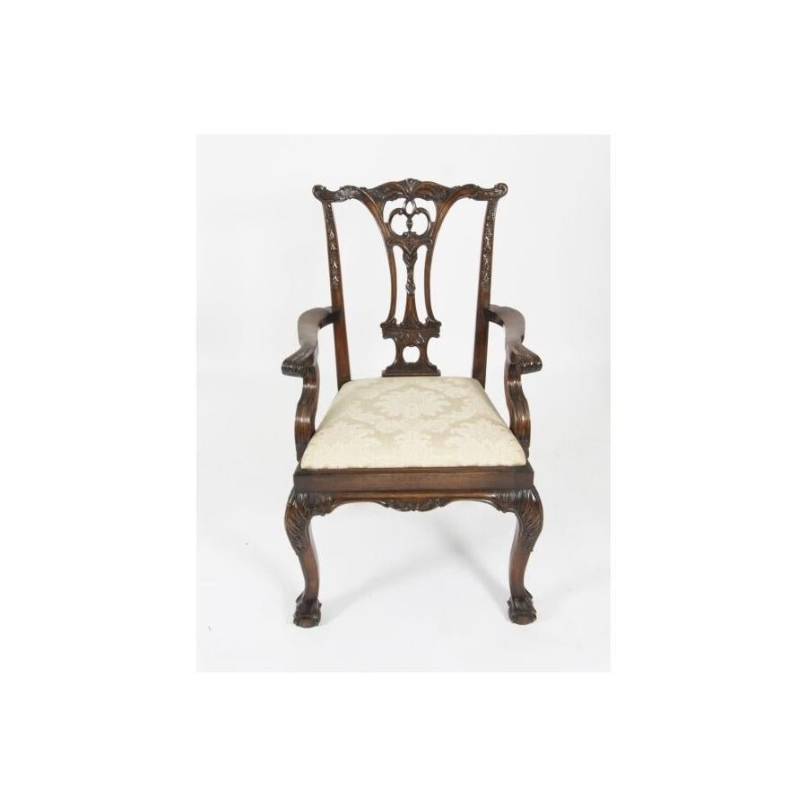 Vintage Chippendale Dining Chairs in Mahogany, 1950, Set of 12 for sale ...