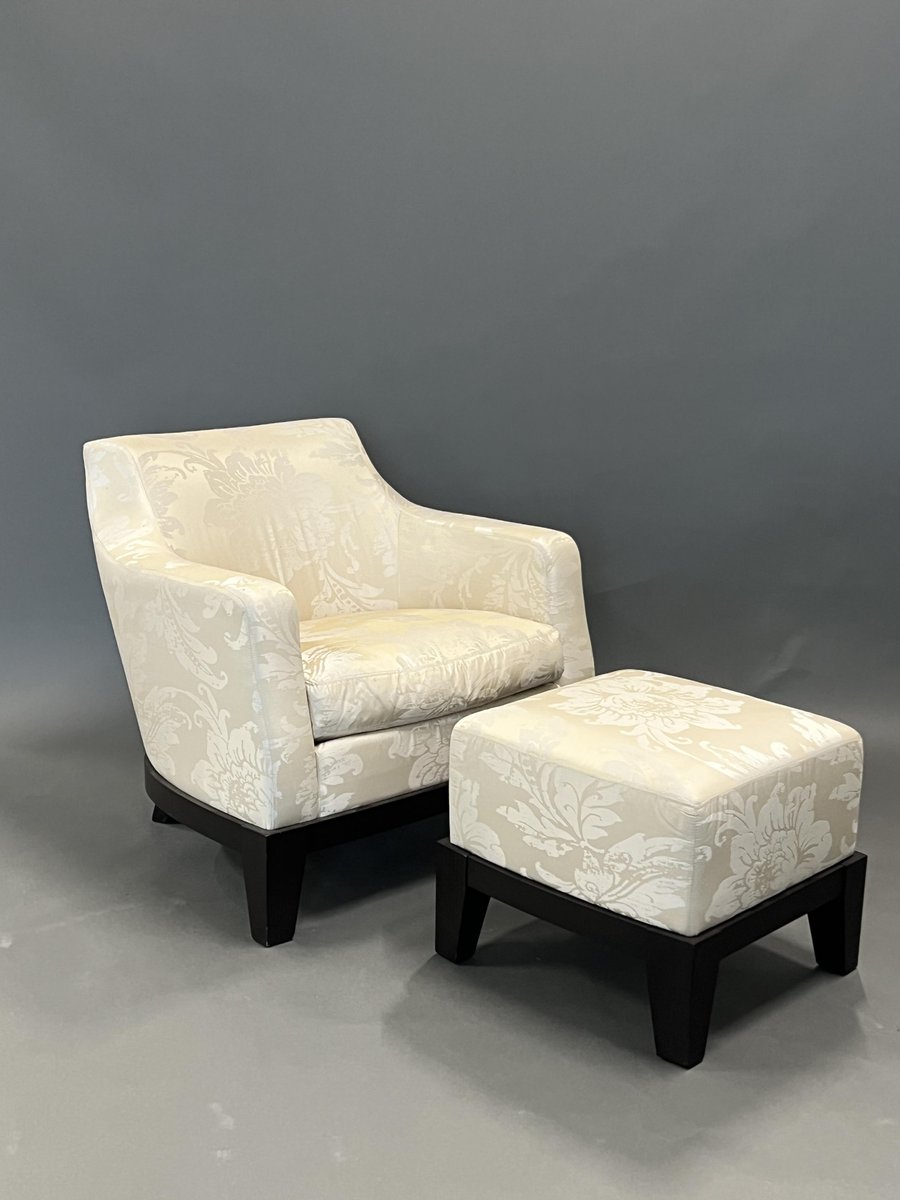 Set of Aziza Lounge Chair and Ottoman from Promemoria for sale at Pamono