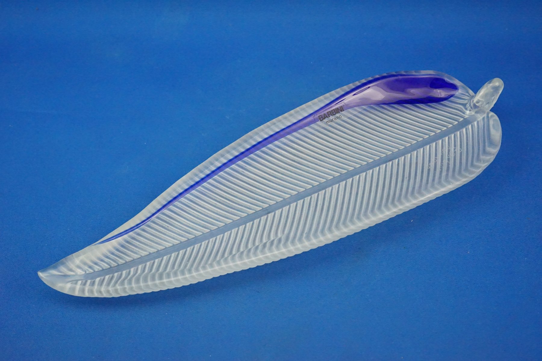 Modern Leaf-Shaped Centerpiece in Murano Glass and Blue Glass Paste by ...