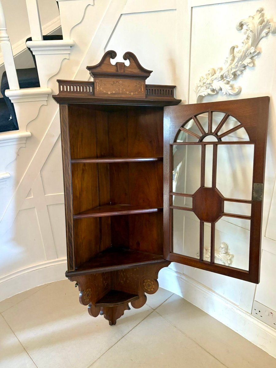 Antique Victorian Inlaid Rosewood Hanging Corner Cabinet, 1880 for sale ...