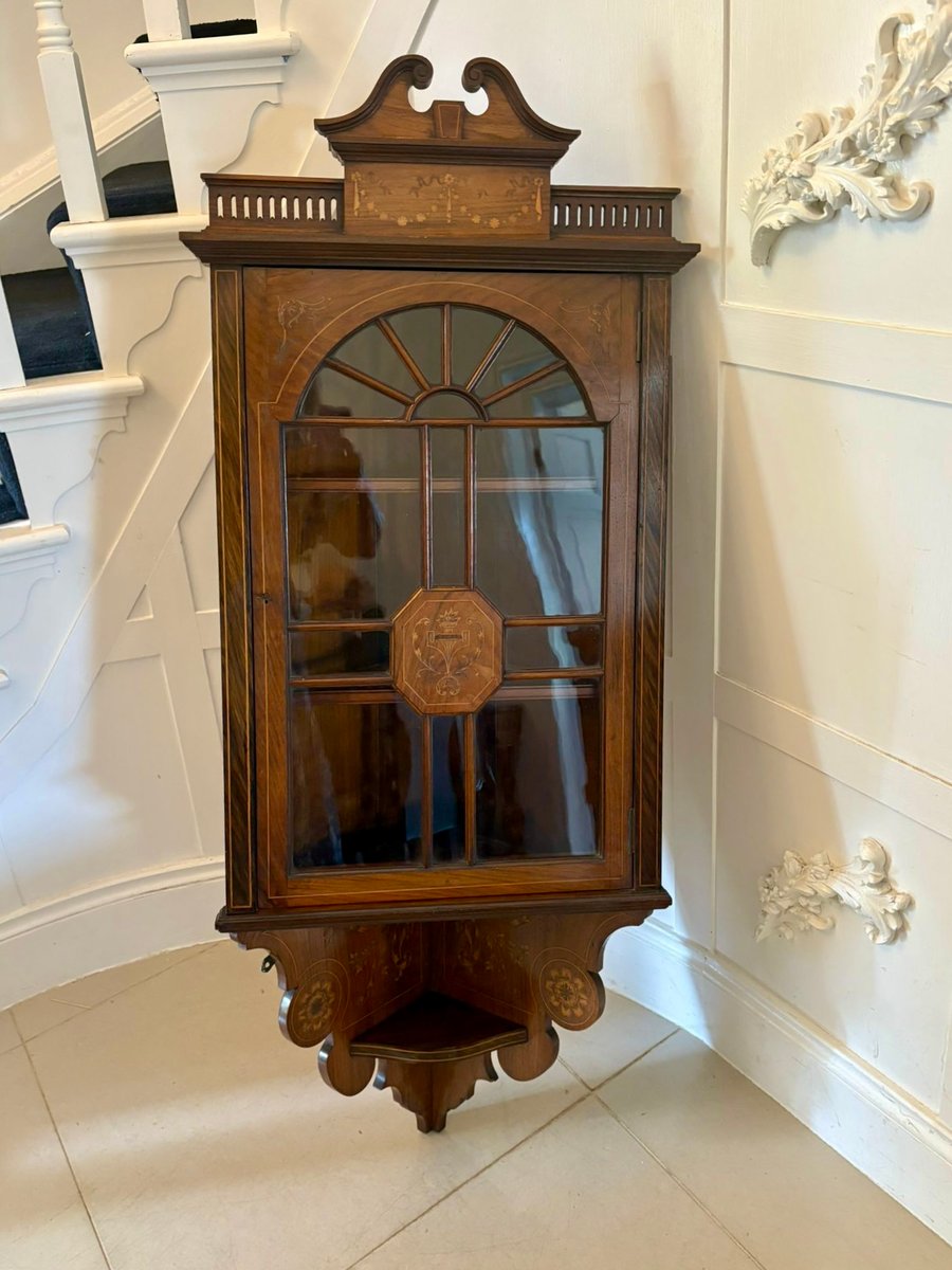 Antique Victorian Inlaid Rosewood Hanging Corner Cabinet, 1880 for sale ...