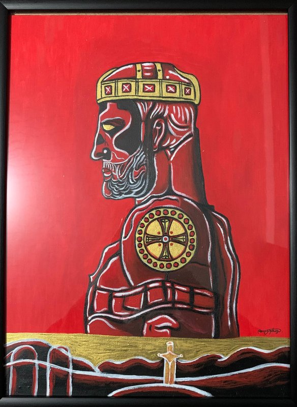 Dimitri Turava, Portrait of David IV the Builder, 2023, Acrylic on ...