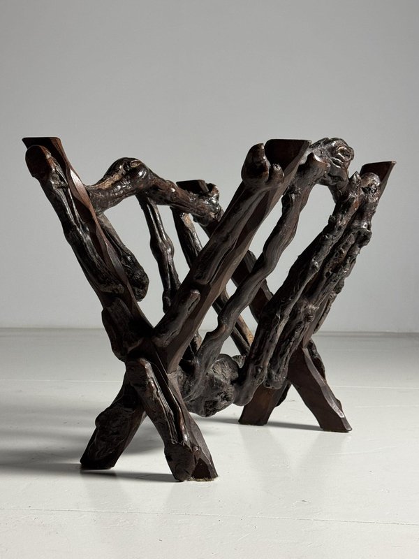 Rustic Magazine Rack in Terracotta Color for sale at Pamono