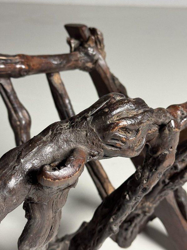 Rustic Magazine Rack in Terracotta Color for sale at Pamono