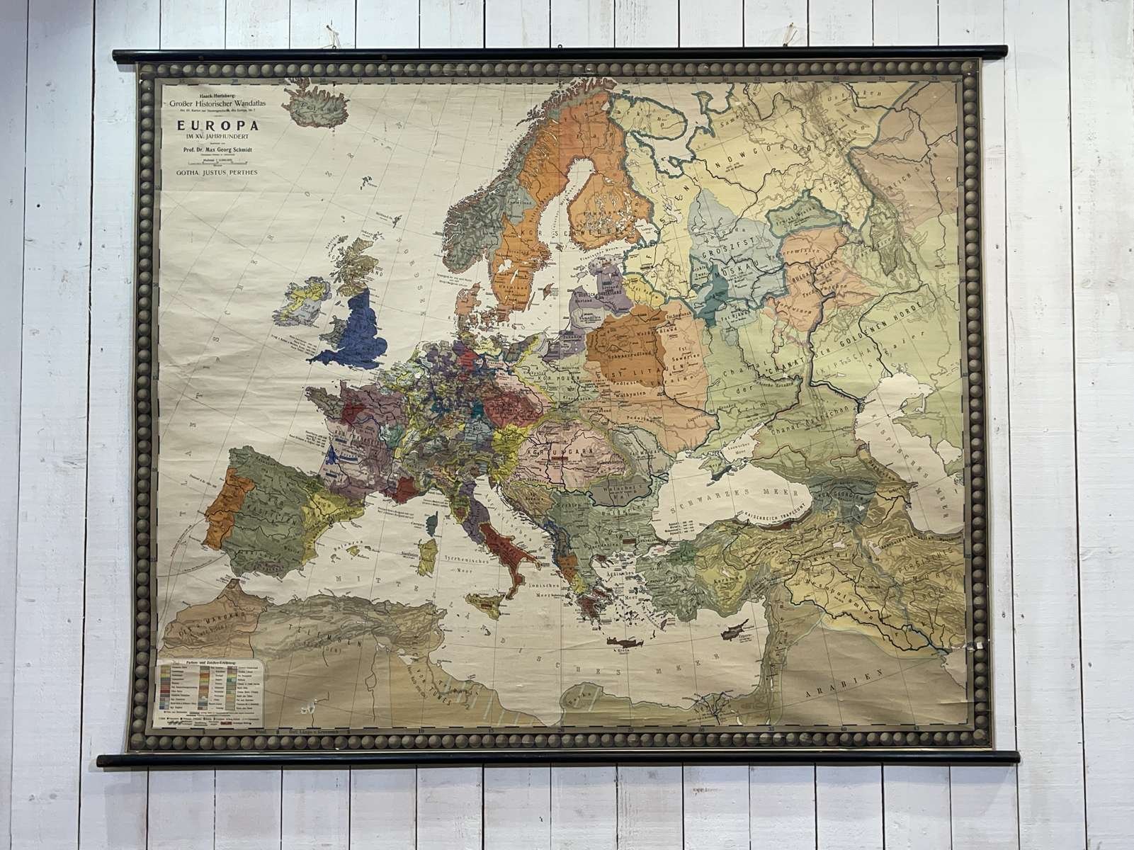 German Map Depicting Europe in the 15th Century by Prof. Max Georg ...
