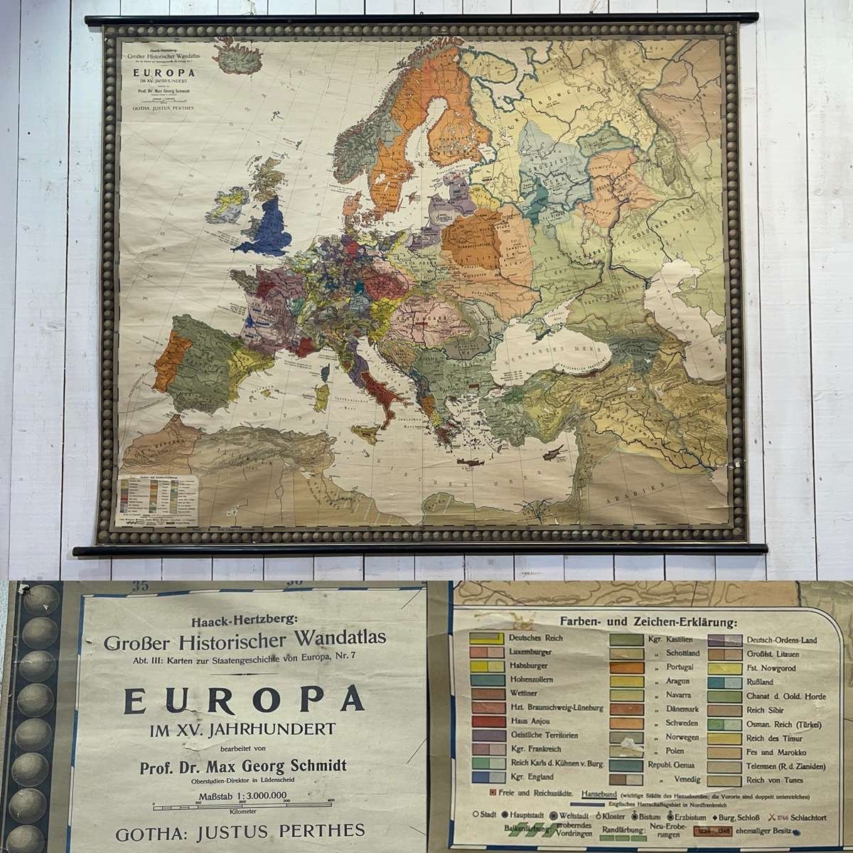 German Map Depicting Europe in the 15th Century by Prof. Max Georg ...